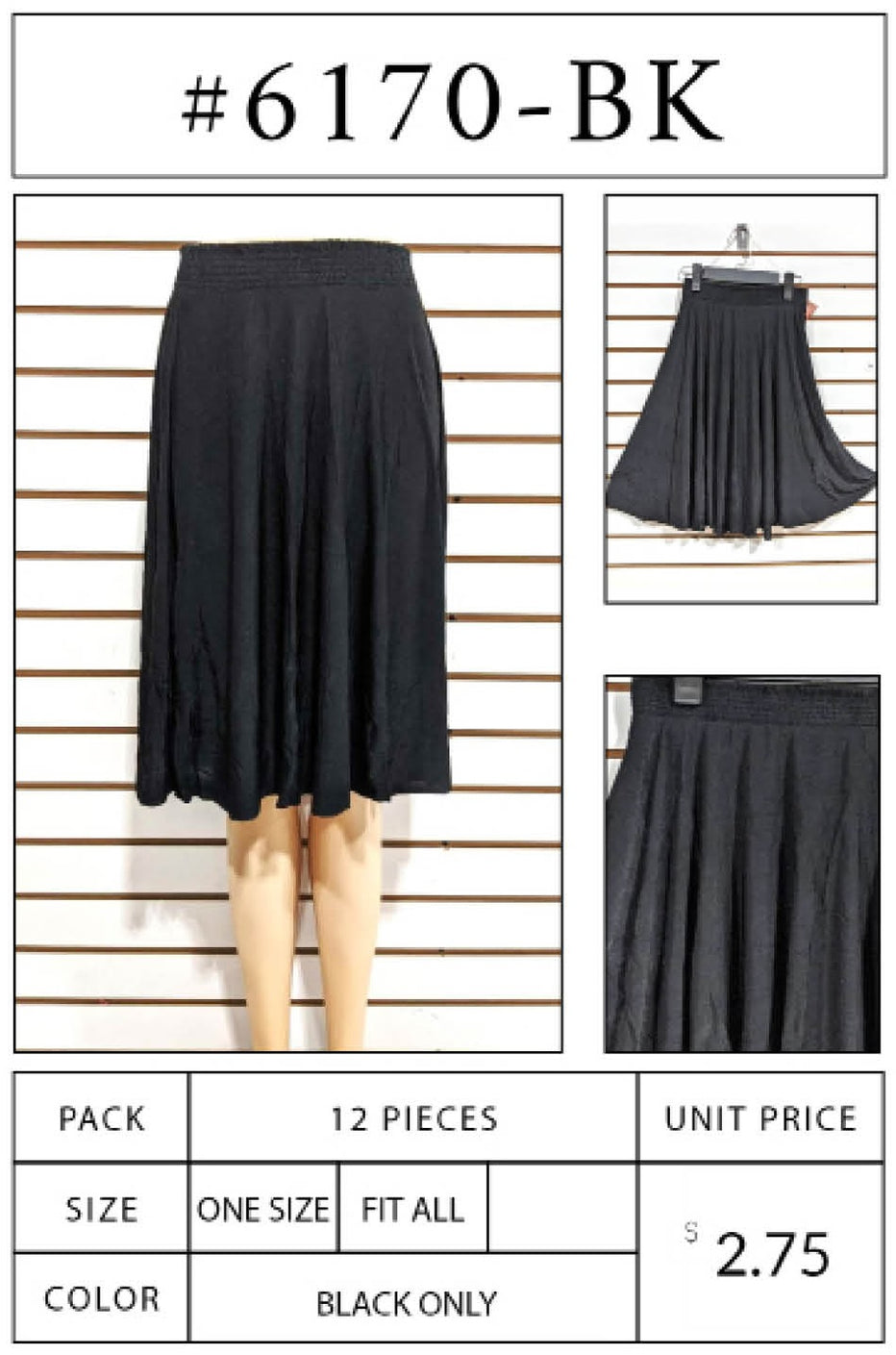 Style: #6170-BKPackage Unit: 12 pc/ pack. 72pc/caseSizes: One Size Fits ...