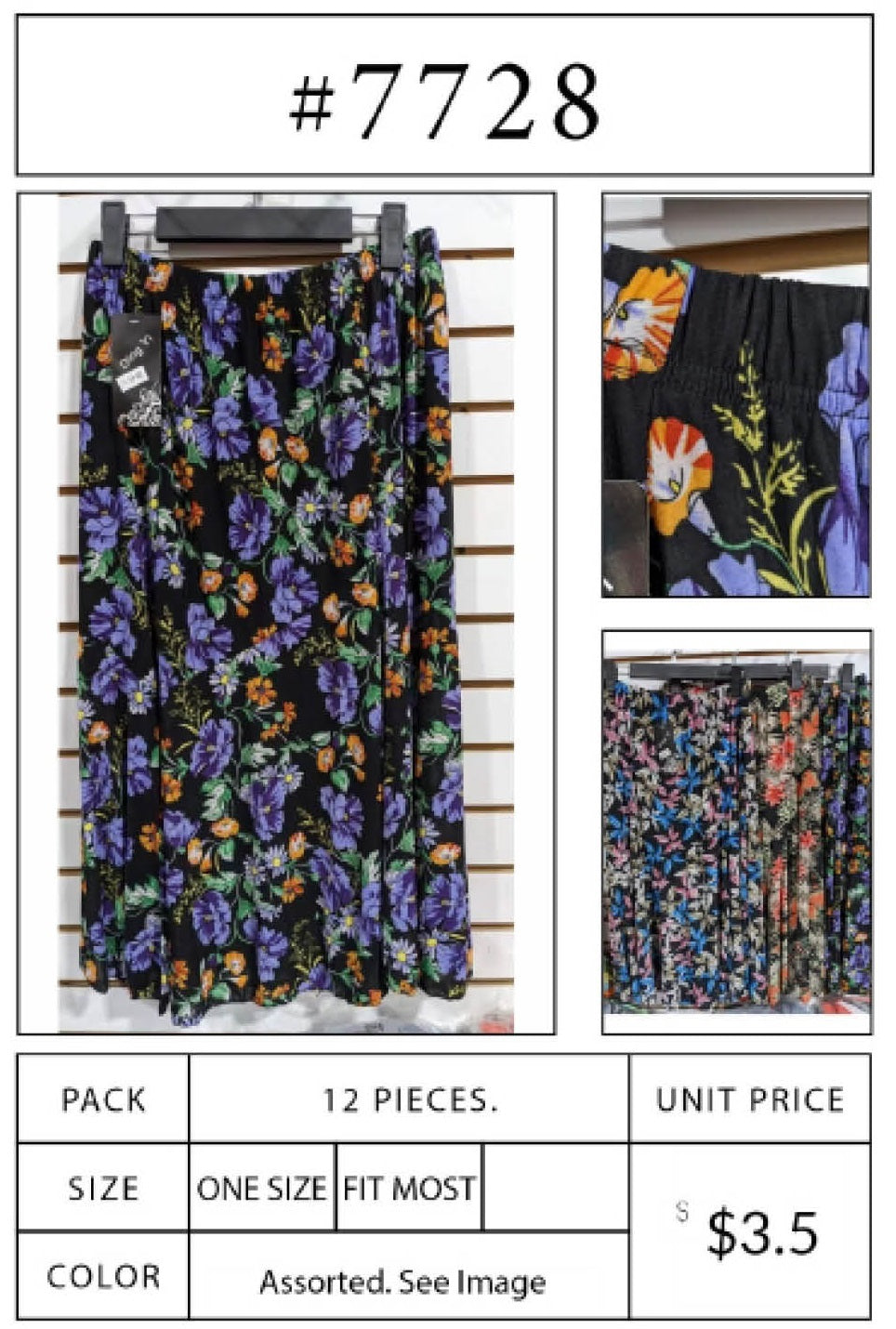 Style: #7728Package Unit: 12 pc/ pack. 72pc/caseSizes: One Size Fits ...