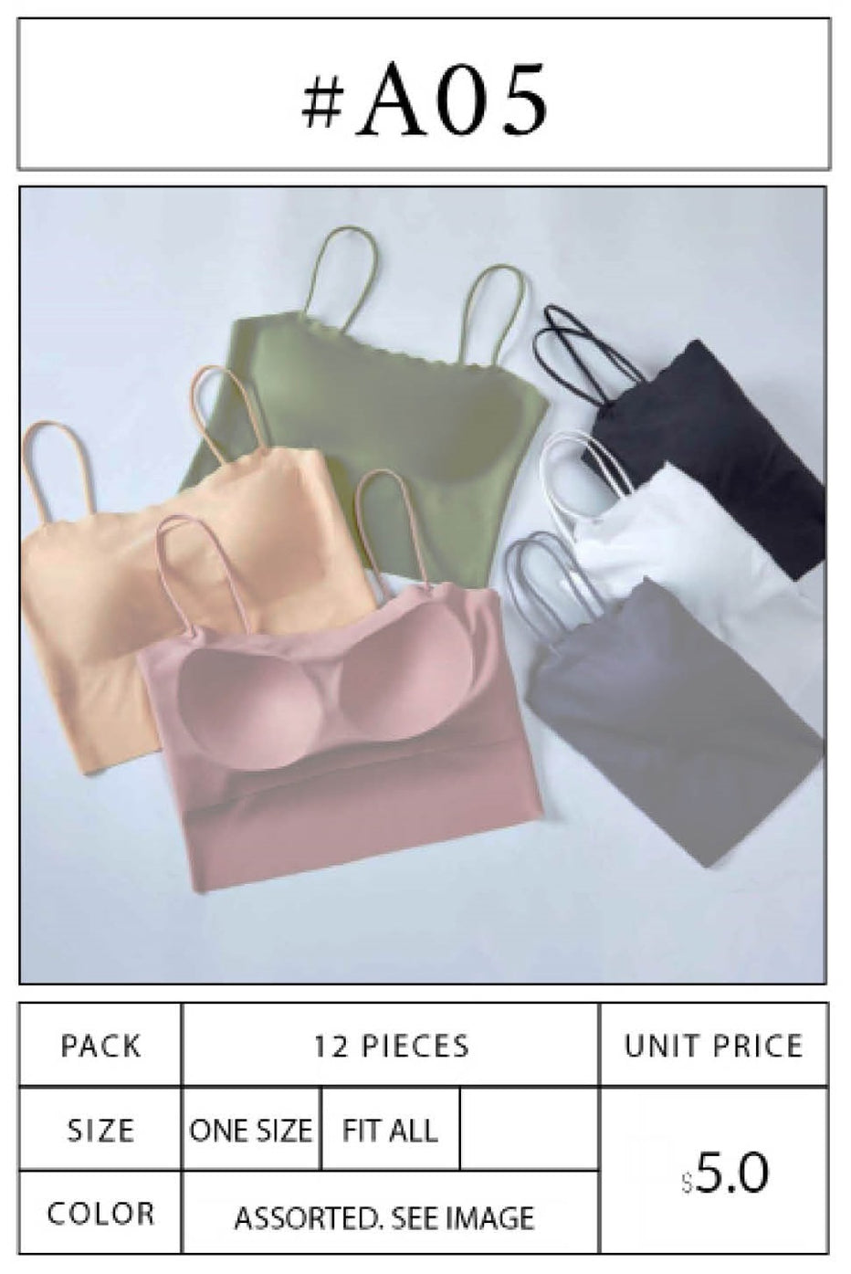 Style: #A05Package Unit: 12 pc/ pack. 72pc/caseSizes: One Size Fits ...