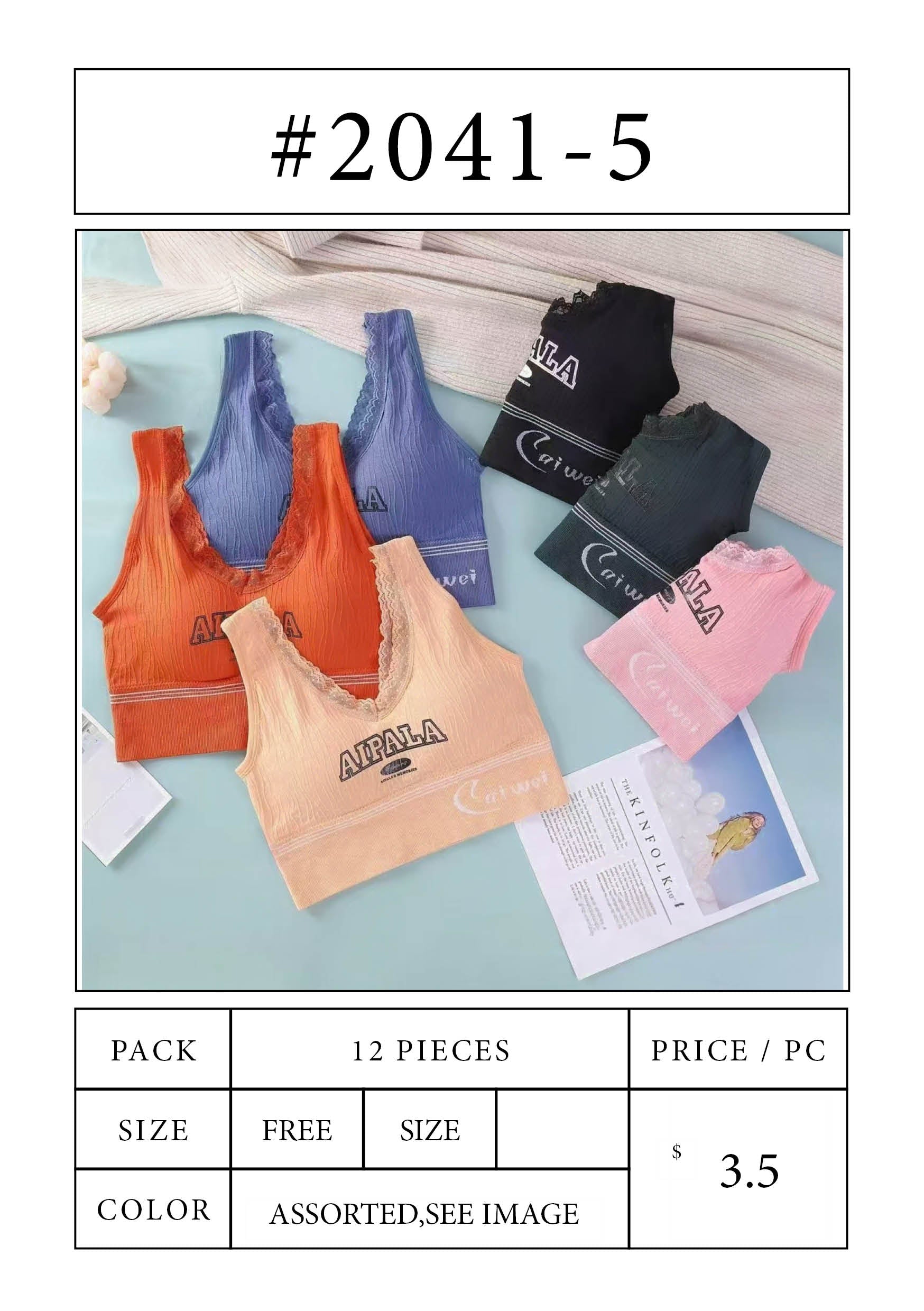 Style: #5001Package Unit: 12 pc/ pack. 72pc/caseSizes: 42D - 52DSize ...